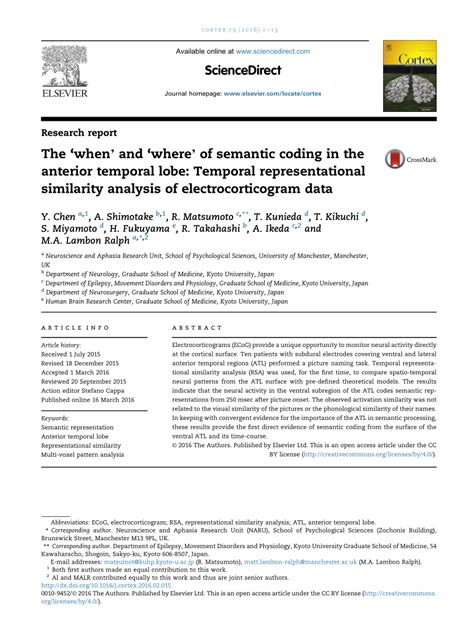Pdf The When And Where Of Semantic Coding In The Anterior Temporal Lobe Temporal