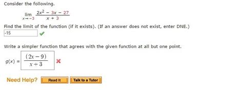 Calculus Limits Write A Simpler Function That Agrees With The Given