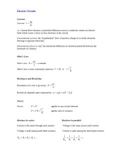 Resistive Circuits Assessment Problems