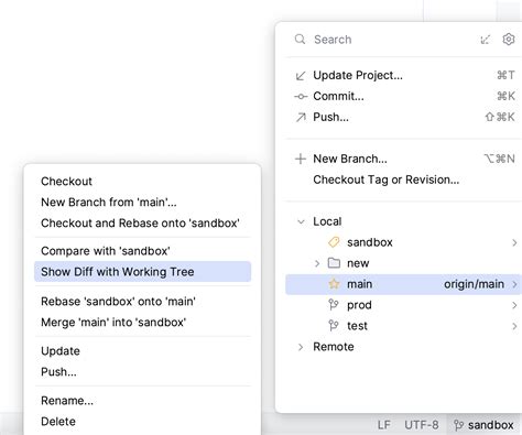 Manage Git Branches Webstorm Documentation