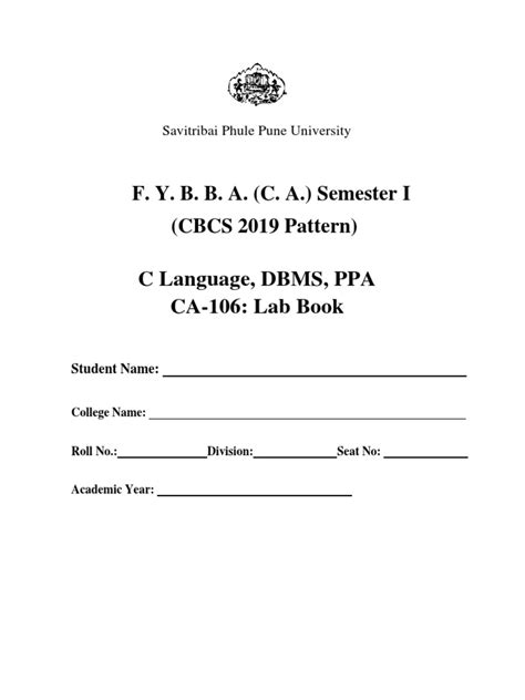 3 Fybba Ca Sem I Labbook 2019 Pattern 08072021 Pdf Relational