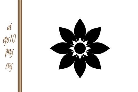 Stencil Flower Cartoon Clipart Vector Graphic By Irynashancheva