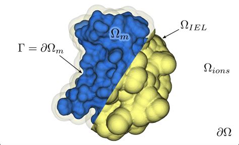 Computational Domain Ω With Molecular Domain Ωm In Blue Ion Exclusion