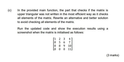 Solved An Upper Triangular Matrix Is A Square Matrix Where