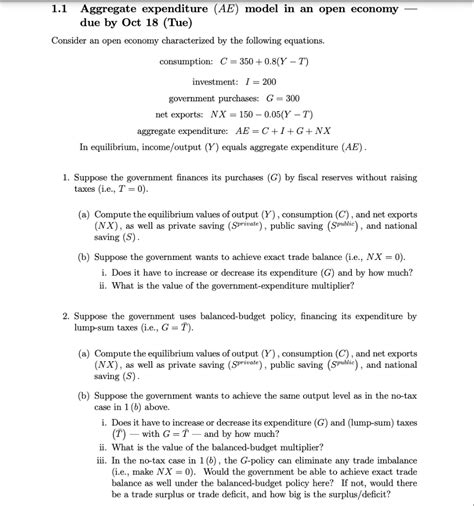 1 1 Aggregate Expenditure Ae Model In An Open