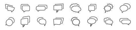 Premium Vector Line Speech Bubble Collection Speech Bubble With Halftone Set Of Speech Bubbles