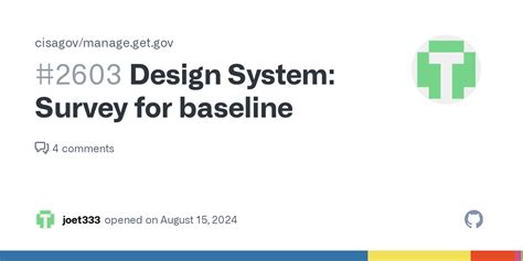 Design System Survey For Baseline · Issue 2603 · Cisagov · Github