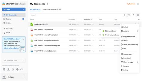 Markdown Onlyoffice Docspace