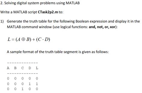 solved 2 solving digital system problems using matlab write