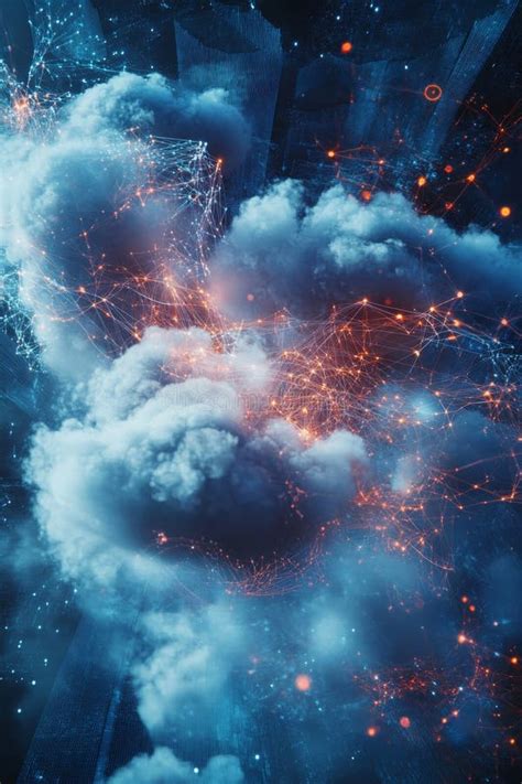 Dynamic Data Flow In The Cloud Stock Illustration Illustration Of Shapes Digital 354106886