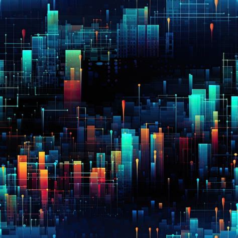Premium Ai Image Abstract Data Visualization Futuristic Seamless Pixel Pattern