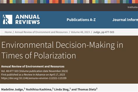 Environmental Decision Making In Times Of Polarization Environment Psychology Groningen