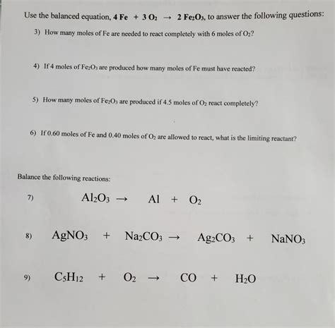 Solved Use The Balanced Equation 4 Fe 302 → 2 Fe2o3 To