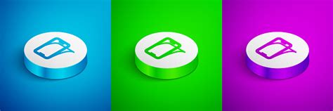 파란색 녹색 및 보라색 배경에 격리 된 스마트 폰 아이콘에 대한 등색 라인 유리 화면 보호기 유리 용 보호 필름 휴대 전화에 대한 투명 소프트 유리 흰색 원 버튼입니다 벡터