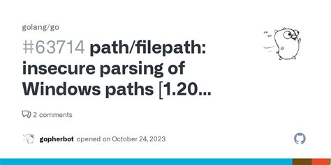 Pathfilepath Insecure Parsing Of Windows Paths 120 Backport