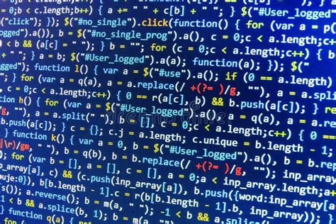 Coding Programming Source Code Screen Colorful Abstract Data Display