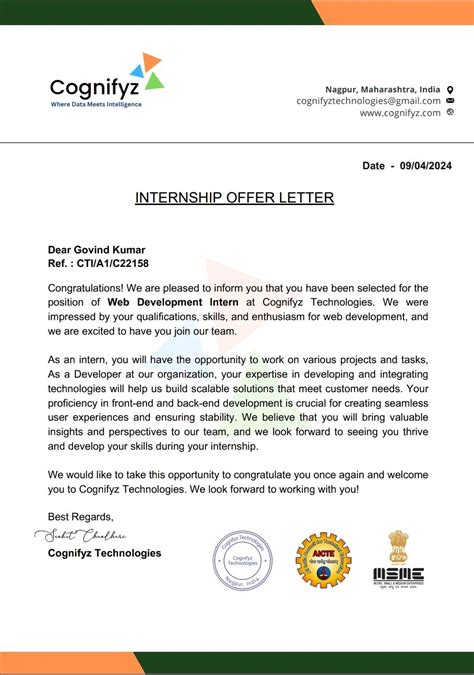 Govind Kumar On Linkedin Internship Coding