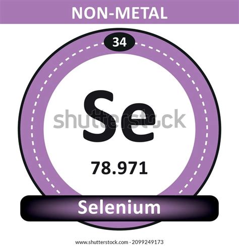 Selenium Periodic Table Elements Names Symbols Stock Vector Royalty