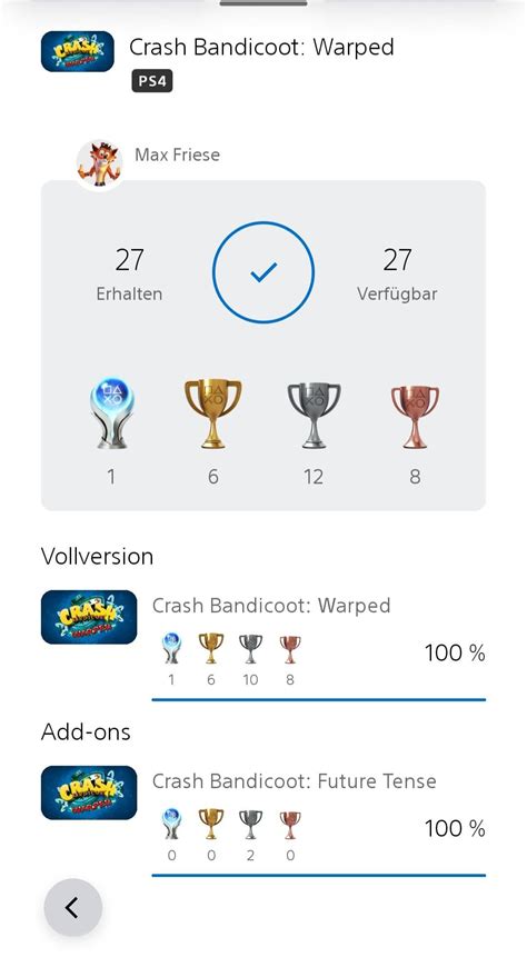 Crash Bandicoot 3 Warped Platinum 30 All Platinum Relics Rtrophies
