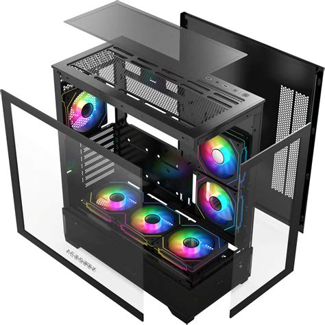 Acegeek Cruiser L460 Computer Case Up To 360mm Radiator And 9x Fan Support 07mm Tempered Glass