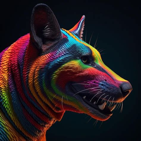 Premium Ai Image Colorful Attacking Tasmanian Tiger Images Generative Ai