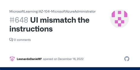 Ui Mismatch The Instructions · Issue 648 · Microsoftlearning Az 104 Microsoftazureadministrator