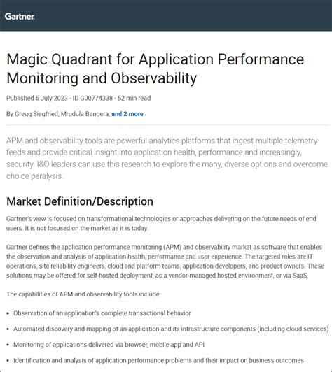 2023 Gartner® Magic Quadrant™ For Apm And Observability Wisdominterface