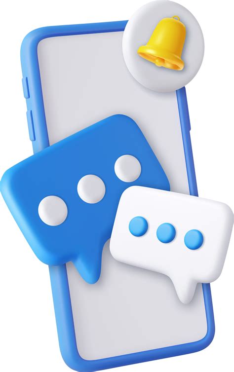 3d Mobile Phone With Speech Bubble Messages 38963944 Png