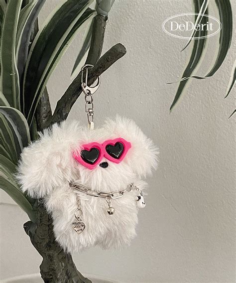 주문폭주 귀여운 핑크 퍼피 선글라스 강아지키링 가방 차량 핸드폰 열쇠고리 키링 응원 친구 우정 커플 생일 선물 에이블리