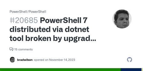powershell 7 distributed via dotnet tool broken by upgrade to 8
