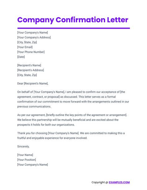 What Is A Bank Confirmation Letter Exles