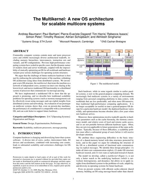 The Multikernel A New Os Architecture For Scalable Multicore Systems Docslib
