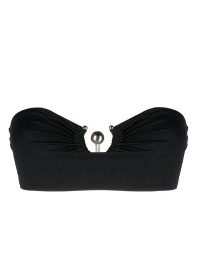 Christopher Esber Black Pierced Orbit Bikini Top Browns