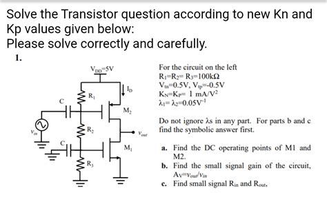 Solved Transistor Question Important Note If You Solved