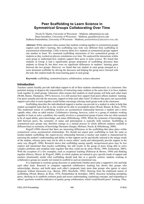 Pdf Peer Scaffolding To Learn Science In Symmetrical Groups
