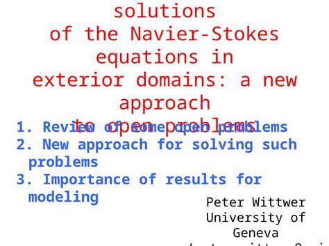 Pptx Stationary And Time Periodic Solutions Of The Navier Stokes Equations In Exterior Domains