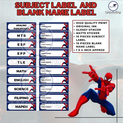 Lucsmart Fast Shipping Spiderman Themed Sticker Label And Name Label Notebook Stickers These