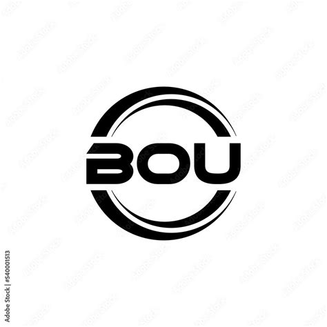 Bou Letter Logo Design With White Background In Illustrator Vector