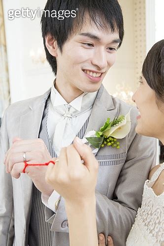 Bride And Groom Tied With Red Thread Jv