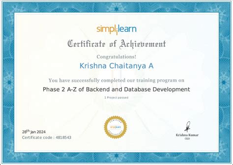 Fullstackjava Backenddevelopment Database Krishna Chaitanya A