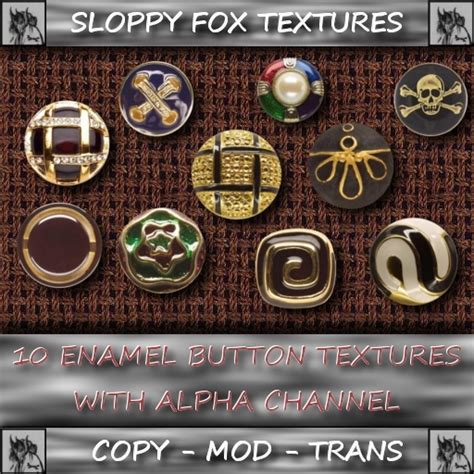 Second Life Marketplace Enamel Button Textures With Alpha