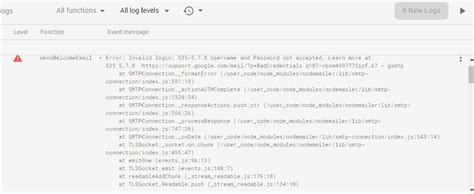 Android How To Re Specify Credentials For Nodemailer For Firebase