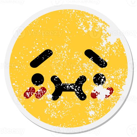 Embarrassed Face Circular Sticker 36354441 Png