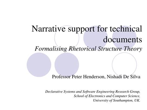 Ppt Narrative Support For Technical Documents Formalising Rhetorical Structure Theory