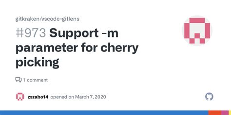 Support M Parameter For Cherry Picking · Issue 973 · Gitkrakenvscode