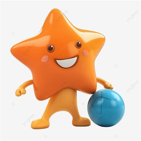 주황색 별과 파란 공을 가진 만화 캐릭터 만화 캐릭터 주황색 별 Png 일러스트 및 이미지 에 대한 무료 다운로드 Pngtree