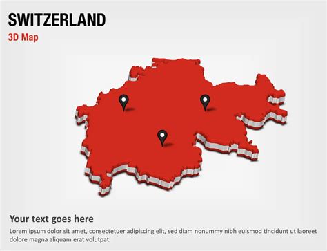 Switzerland D Map PowerPoint Slide Switzerland D Map Map Slide Map PPT Slide