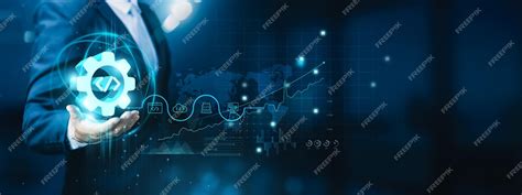 Premium Photo Businessman Handholding Software Development Coding