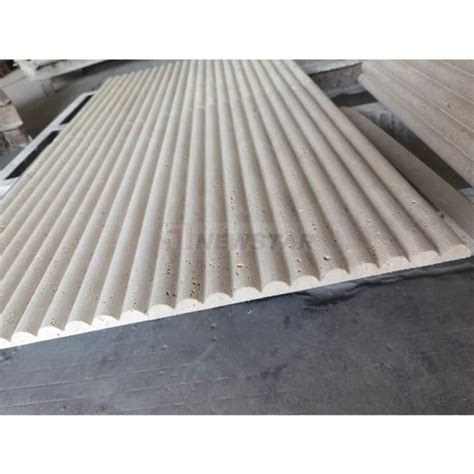 Light Travertine Cladding Panel Veneer Sheet Textured Natural Stone