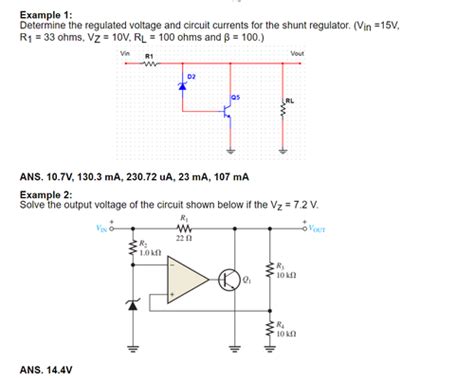 Solved Example 1 Determine The Regulated Voltage And